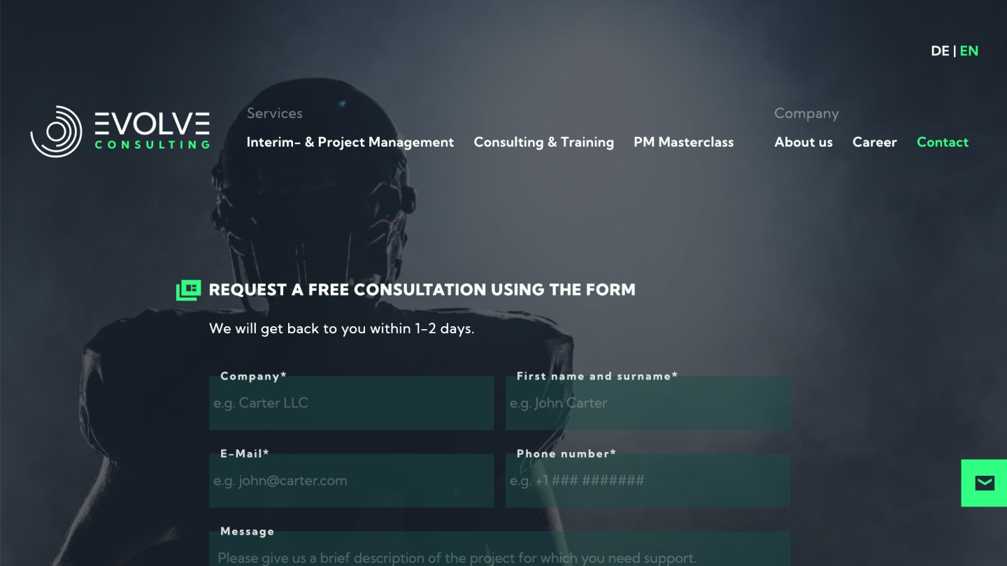 Jetzt Projektunterstützung anfragen | Evolve Consulting